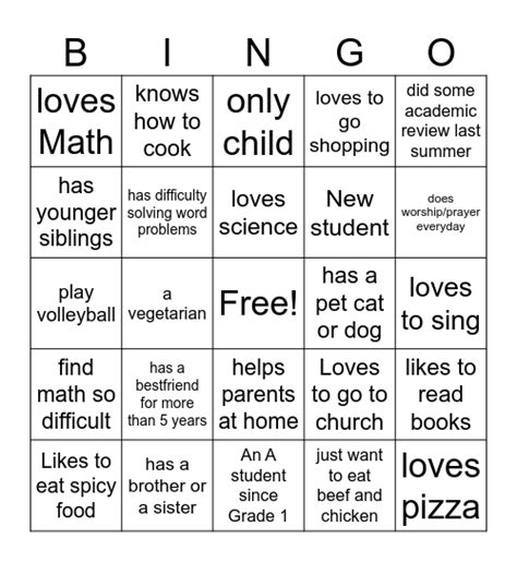 Human Bingo Card
