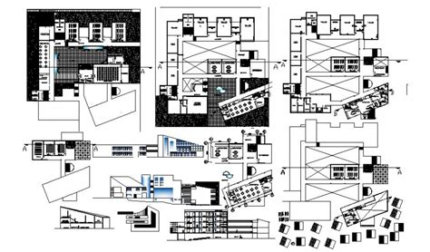 Elevation And Planning Of Building 2d View Drawing In Autocad