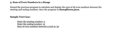 Solved 3 Sum Of Even Numbers In A Range Extend The Previous