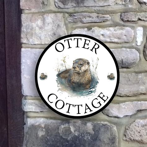 Otter House Or Cottage Sign Personalised Address Plaque Etsy
