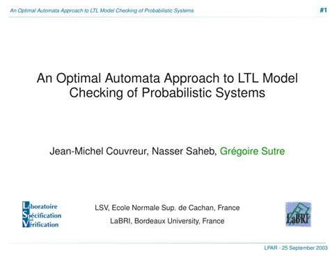 pdf an optimal automata approach to ltl model checking of