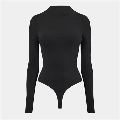 Naked Wardrobe Naked Mock Neck Bodysuit Women Black Flannels