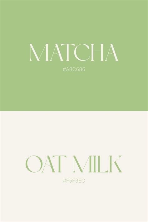 Matcha And Oat Milk Calming Green And Cream Color Palette For