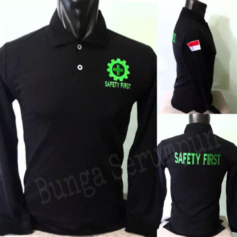 KAOS SAFETY FIRST HITAM PANJANG KAOS KERAH SAFETY FIRST LENGAN