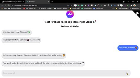 github nirajanmahara messenger clone 2021