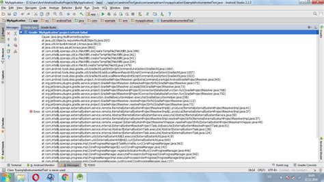 Java Project Start Error Android Studio 223 Gradle Myapp Project