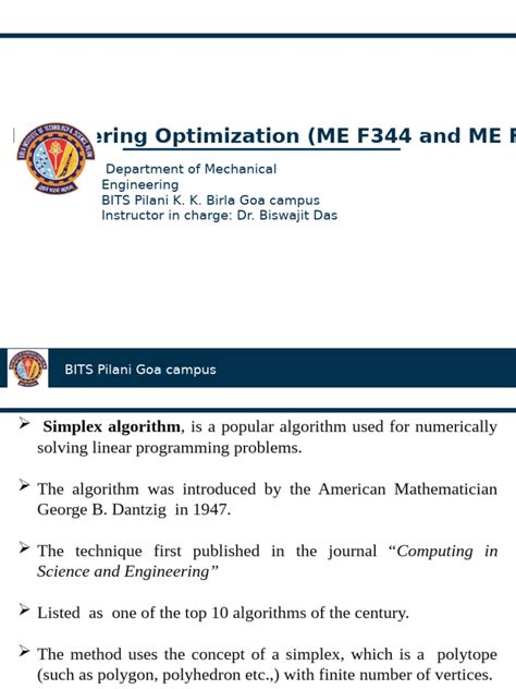 Lecture 9 Introduction To Simplex Method Pdf Linear Programming Mathematical Optimization