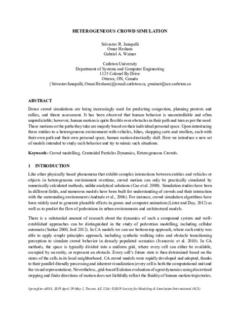 pdf heterogeneous crowd simulation omar hesham
