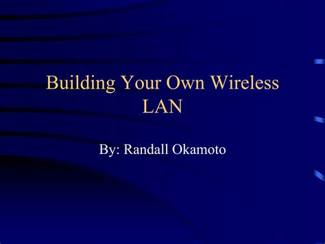 Wireless Local Area Networking Power Point Ppt