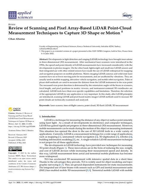 Review Of Scanning And Pixel Array Based Lidar Point Cloud Download