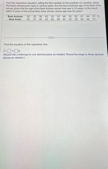 Find The Regression Equation Letting The First
