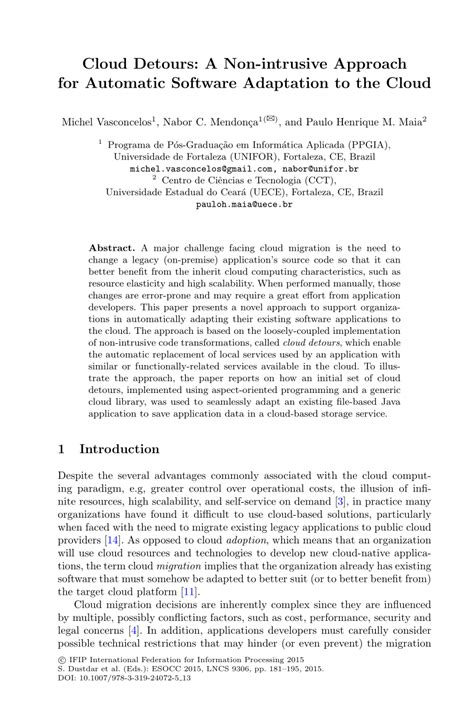 Pdf Cloud Detours A Non Intrusive Approach For Automatic Software Adaptation To The Cloud