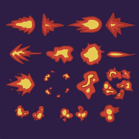 Premium Vector Flat Design Animation Frames Element Collection Fire