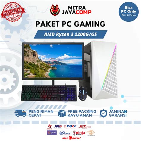 Jual Pc Gaming Fullset Amd Ryzen G Ram Gb Hdd Ssd Monitor Inch Fullset Gaming