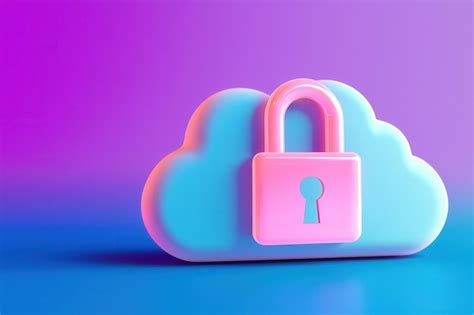 A Colorful Cloud Icon With A Padlock Symbol Representing Data Security And Cloud Computing
