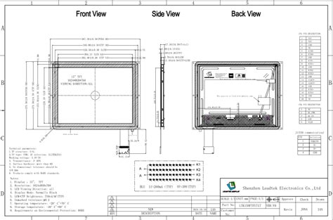 15 Inch UART TFT LCD 1024 768 Display With 750 Nits