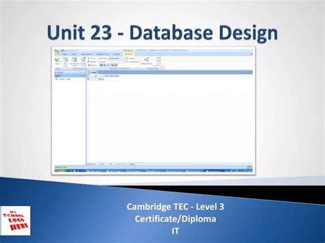PPT Unit Database Design PowerPoint Presentation Free Download ID
