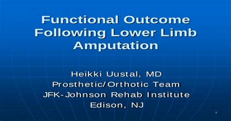 Pdf Functional Outcome Following Lower Limb Amputation Dokumentips