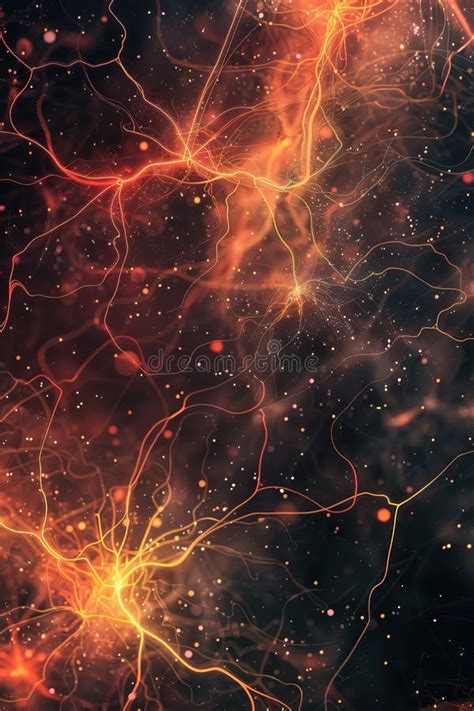 Abstract Representation Of Neural Connections And Brain Activity Vibrant Colors Stock Image