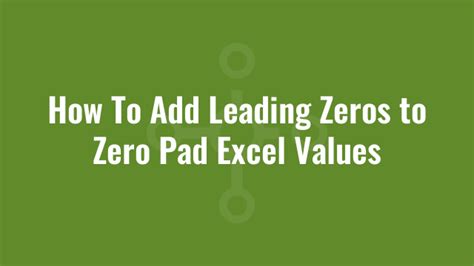 How To Add Leading Zeros To Zero Pad Excel Values Alkane