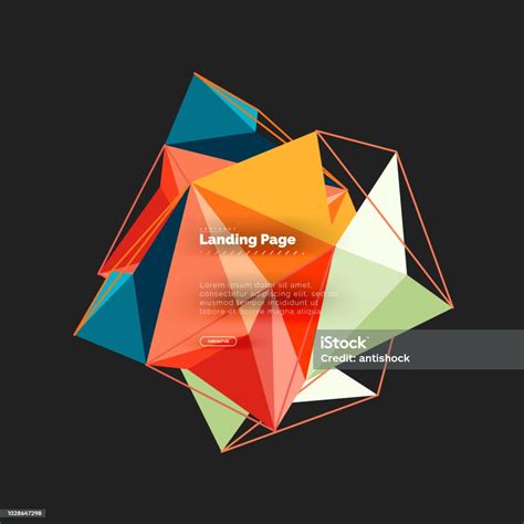 3d 삼각형 추상 배경 다각형 형상 디자인 벡터 0명에 대한 스톡 벡터 아트 및 기타 이미지 0명 결정체 구도 Istock