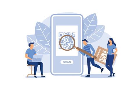 Qr Code Scanning Concept Showing People Graphic By Alwichabib