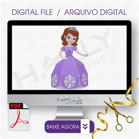 Refts 0024 Papercraft Pdf Princesinha Sofia 3d Elo7
