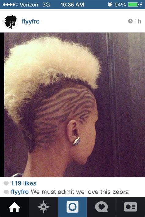 Mohawk Zebra Natural Color Hair Fade Shaved Hair Designs