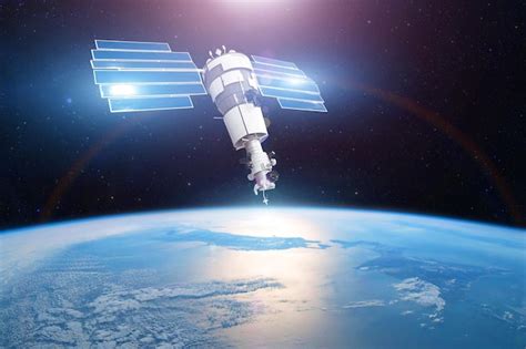 Premium Photo Research Probing Monitoring Of In Atmosphere Satellite In Orbit Above The