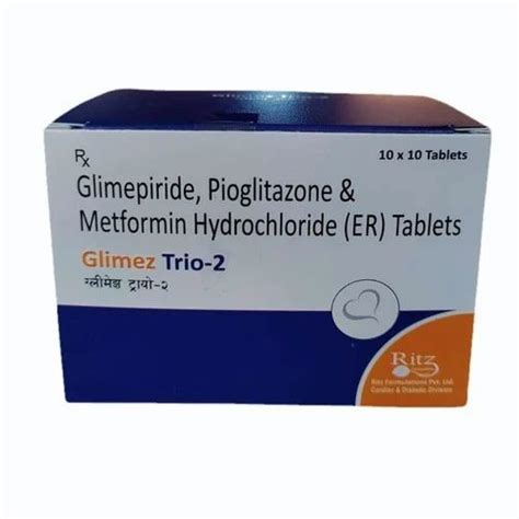 Glimepiride Pioglitazone Metformin Hydrochloride Er Tablets At Rs 110 00 Stripe D Formin In