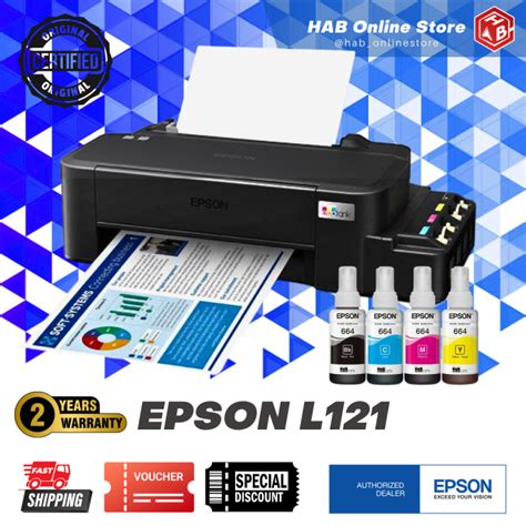 Brand New Original Epson L121 Ecotank Single Function Colored Printer Continuous Ink Ciss