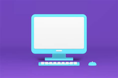 Computer Monitor With Keyboard And Mouse D Icon Vector Art At Vecteezy