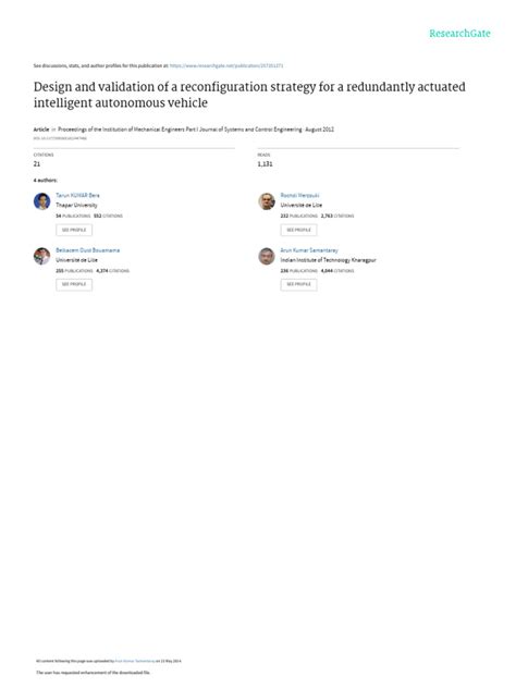 Design And Validation Of A Reconfiguration Strategy For A Redundantly