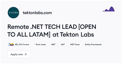 Remote Net Tech Lead Open To All Latam Job At Tekton Labs Himalayas