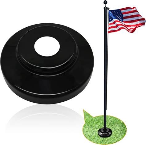 Danf Flag Black Flag Pole Flash Collar Base For 3 Diameter Flag Pole Inground
