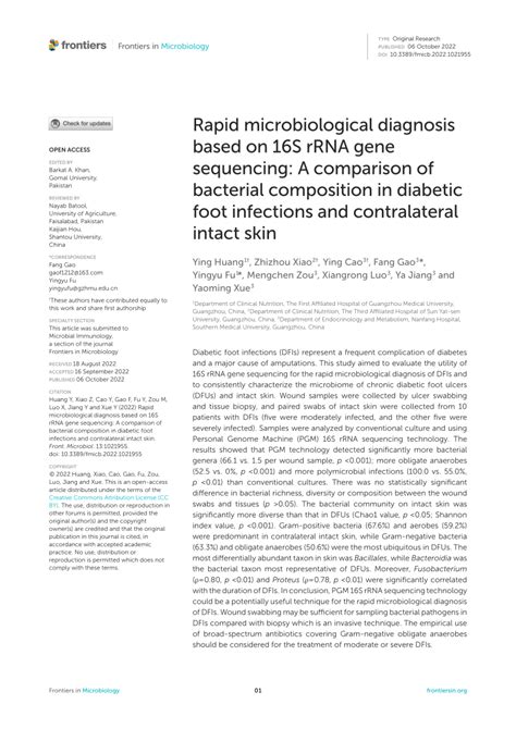 pdf rapid microbiological diagnosis based on 16s rrna gene sequencing
