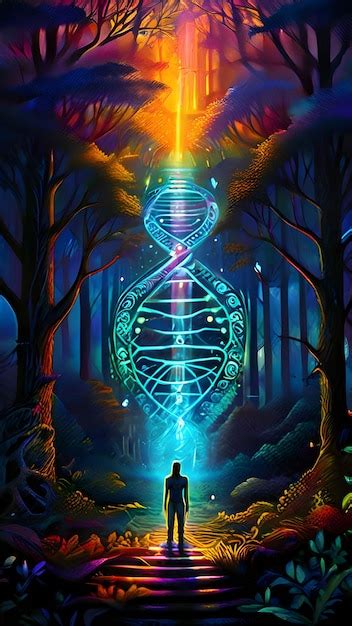 A Mesmerizing Display Of Human Magical Dna Premium Ai Generated Image