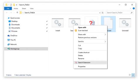 Search File Extensions From Windows Context Menu