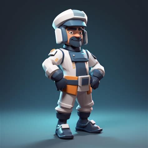 Premium Photo Colored Cartoon Style 3d Game Character Model With Dutch And Flemish Influence