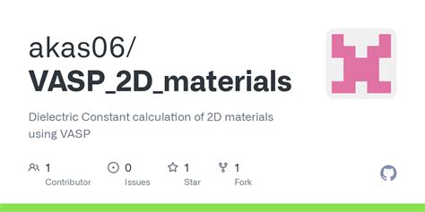 Github Akas06vasp2dmaterials Dielectric Constant Calculation Of 2d Materials Using Vasp