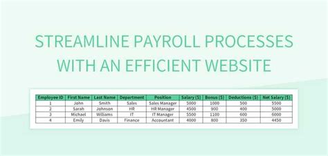 Improving Payroll Efficiency Through A Streamlined Website Excel Template Free Download Pikbest