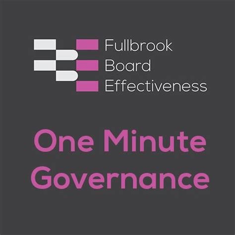 One Minute Governance A Podcast By Matt Fullbrook Matt Fullbrook