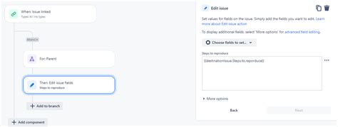 copying fields from an issue to a linked issue