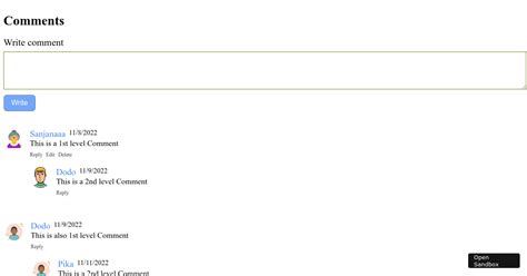Comment Widget Codesandbox Comment Widget Codesandbox