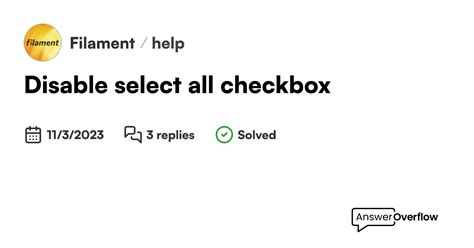 Disable Select All Checkbox Filament