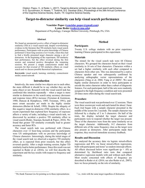 Pdf Target To Distractor Similarity Can Help Visual Search Performance