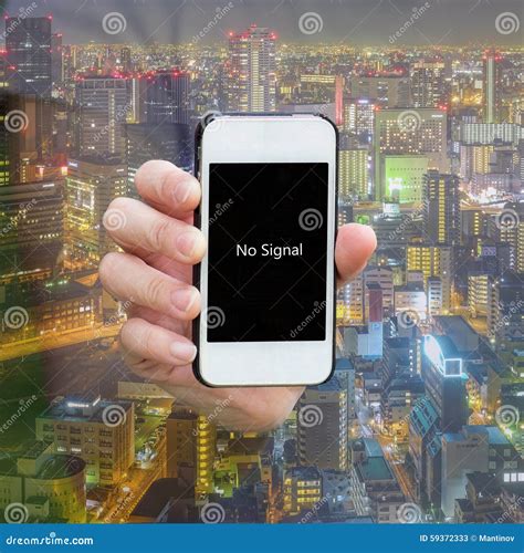 One Show Warning No Signal On Smartphone Stock Image Image Of City Cell