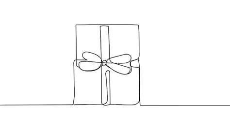 선물 상자의 연속 선 그리기 프리미엄 벡터
