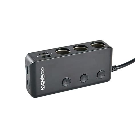 The Kickass 3 Way Cigarette Socket Splitter With Usb Ports Kickass