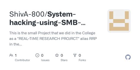 github shiva 800 system hacking using smb protocol this is the small